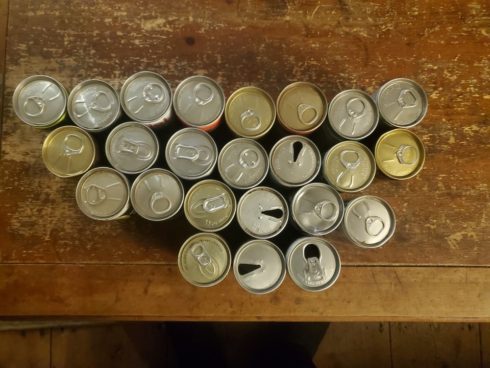 Lot of 24 Vintage Aluminum 2 Panel Pull Tab Beer Cans. Empty Cans Cheap ...