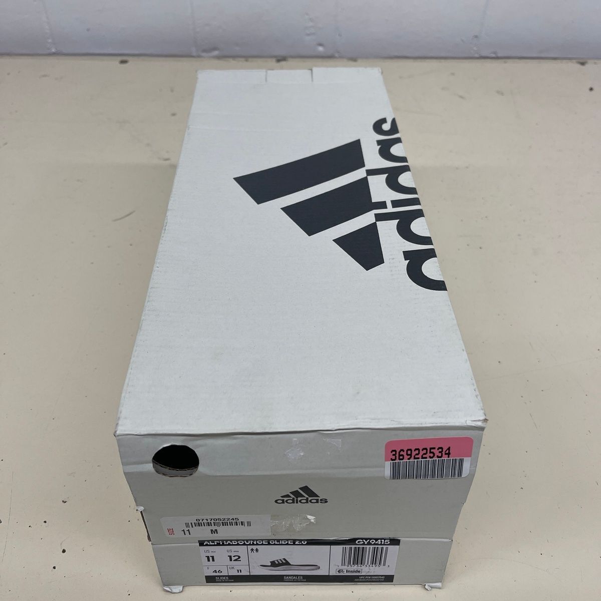 Adidas AlphaBounce Slide 2.0 Black White Sandals GY9415 Men’s Sz 13 for ...