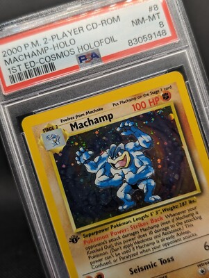 Pokemon TCG - Machamp 8/102 Base Set 1st Edition - Cosmos Holofoil ...