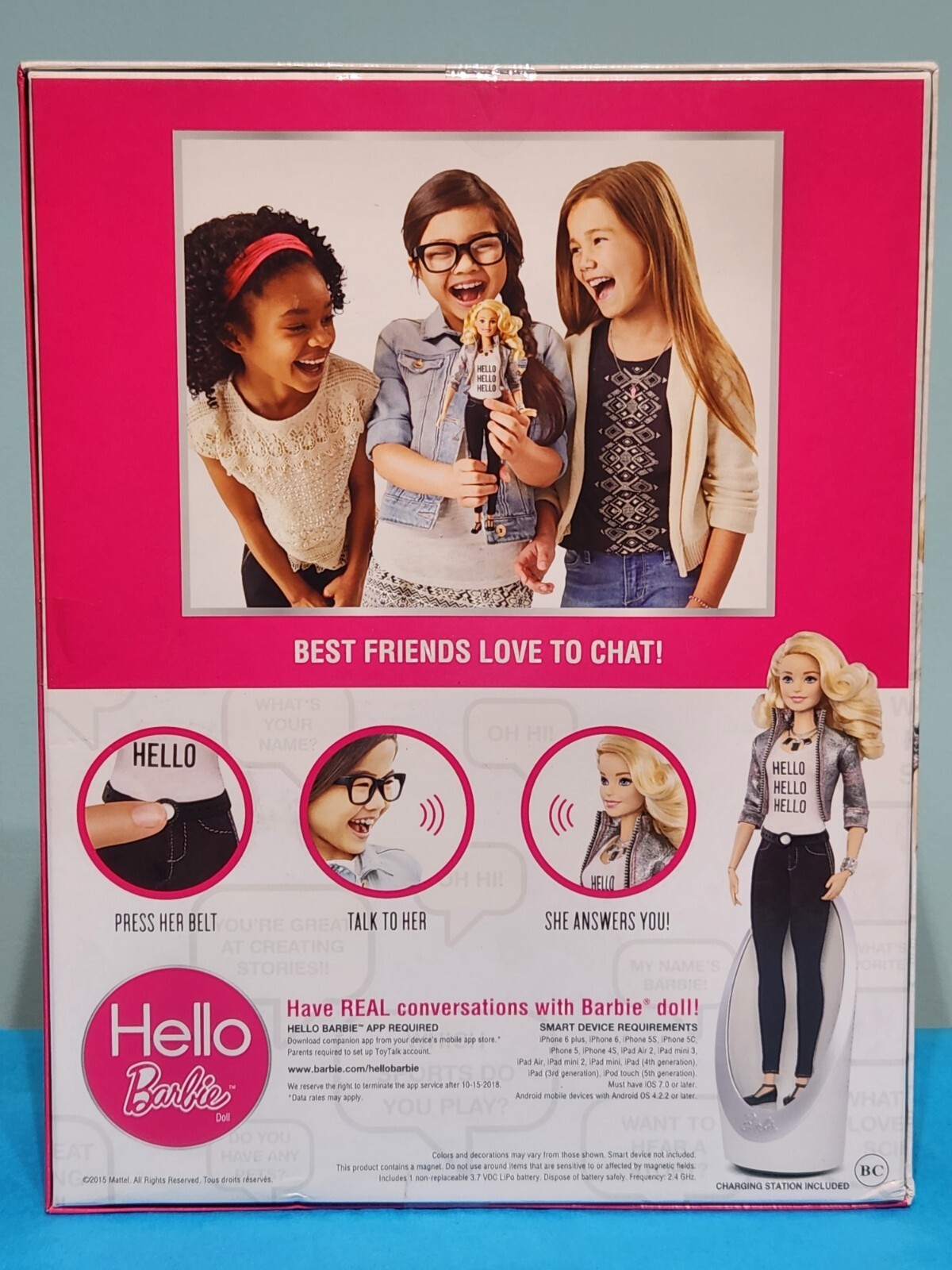 Hello Barbie Doll Blonde Interactive Talking Speech Recognition Mattel ...