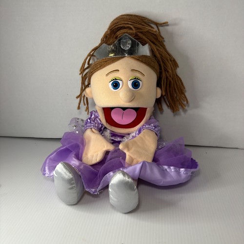 Silly Puppets 14in Full Body Princess Girl Puppet Purple Dress ...