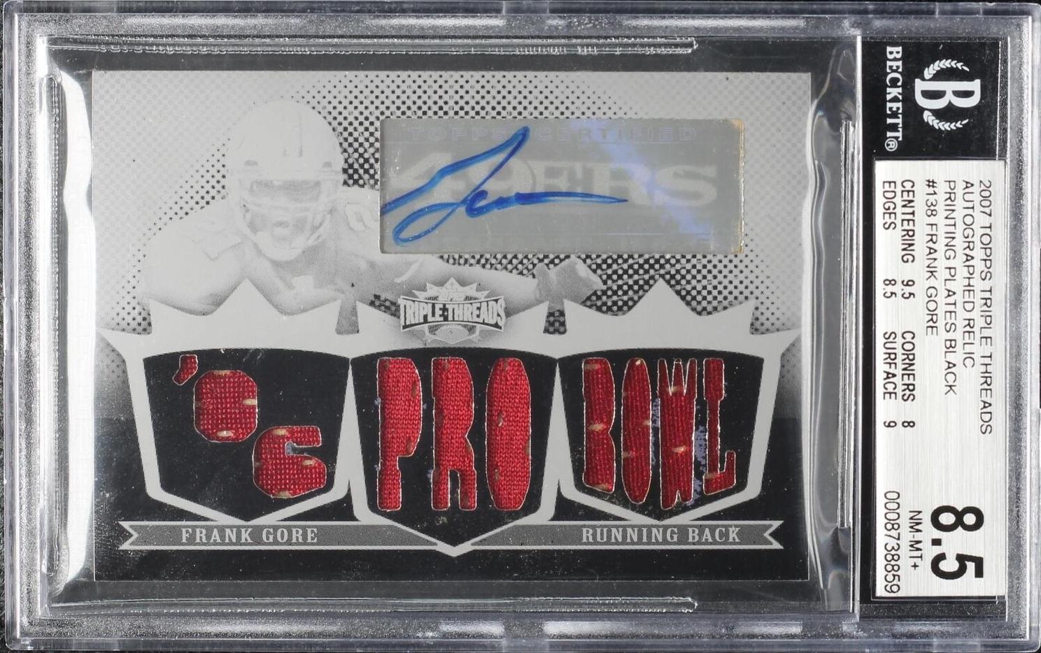 2007 Topps Triple Threads - Autographed Relics Frank Gore #TTRA138 ...