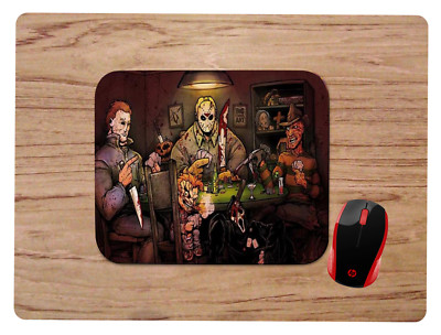 HORROR MOVIE CHARACTERS PLAYING POKER MOUSE PAD HOME OFFICE GIFT GAMING ...