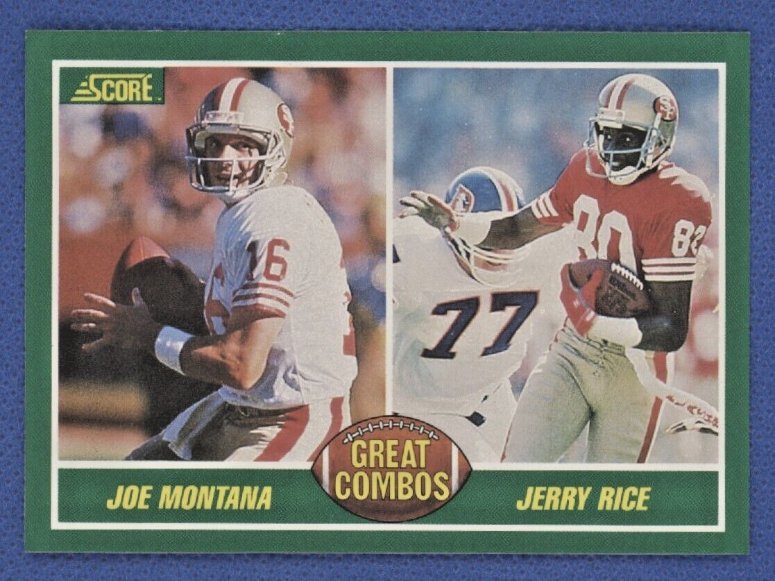 1989 Score Football Joe Montana/Jerry Rice Great Combos #279 NM/MT SF ...