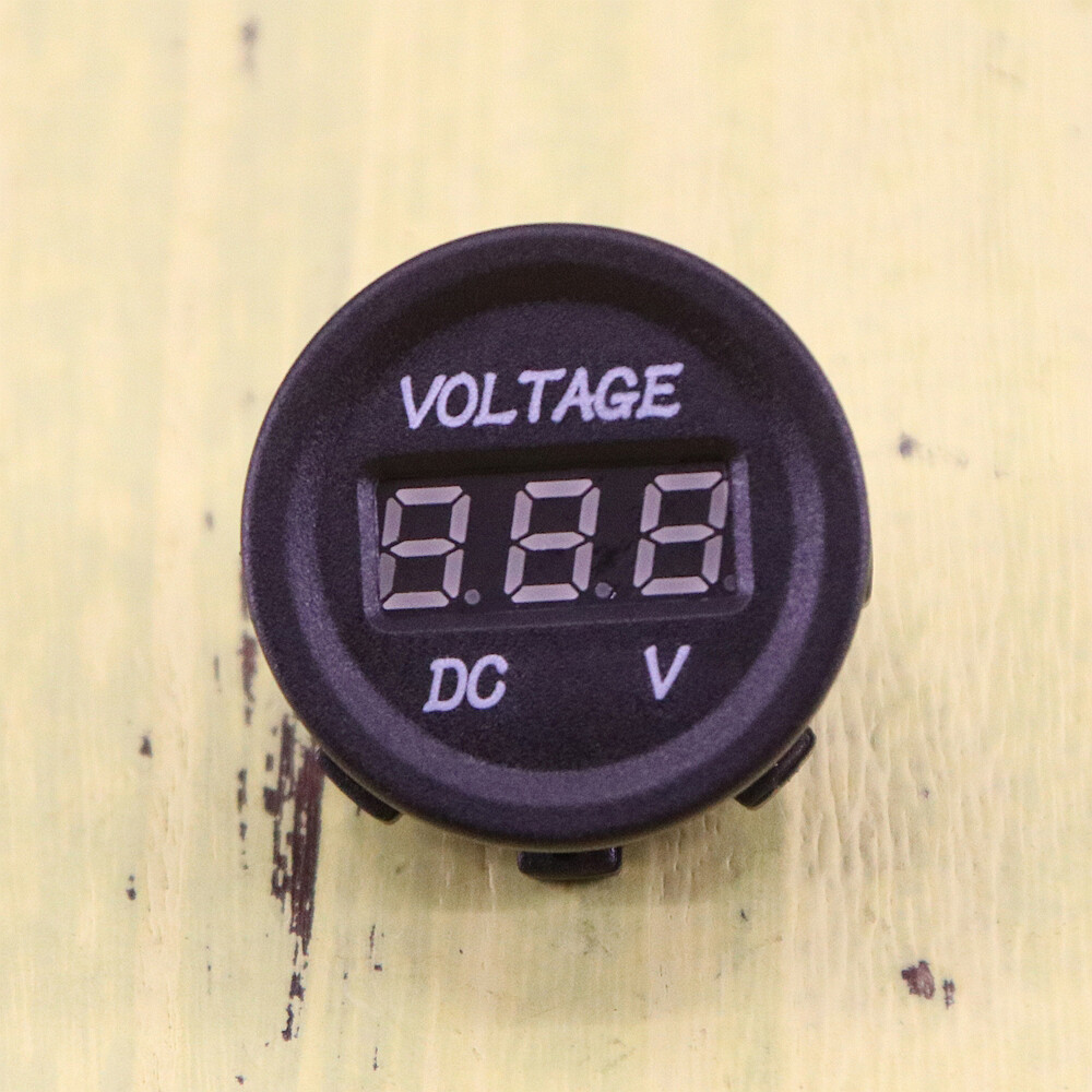 RED LED Panel DC Voltmeter Voltage Meter Display For Car ATV Boat 12V ...