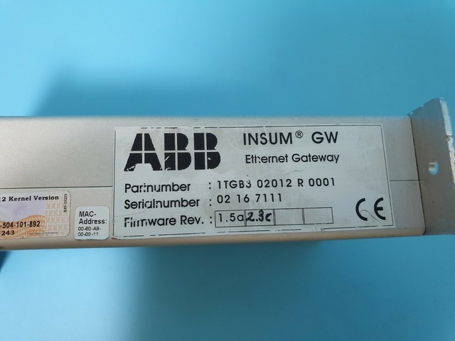 ABB INSUM GATEWAY 1TGB3 02012 R 0001 ETHERNET GATEWAY | eBay