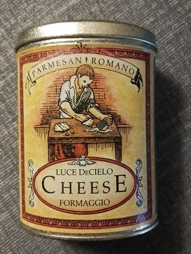 Vtg Tin Can Cheese Parmesan Romano Shaker Italia Luce DeCIELO Cheese ...