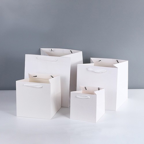 Square Paper Bag With Handle, Kraft Paper Gift Bag, Storage Paper Bag ...