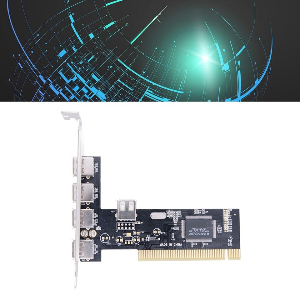 5 Ports PCI to USB 2.0 PCI Expansion Card Adapter Card 480Mbps Driver ...