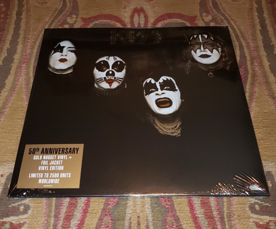 KISS Debut Album 50th Anniversary GOLD Vinyl LP (Shipped in Mighty ...