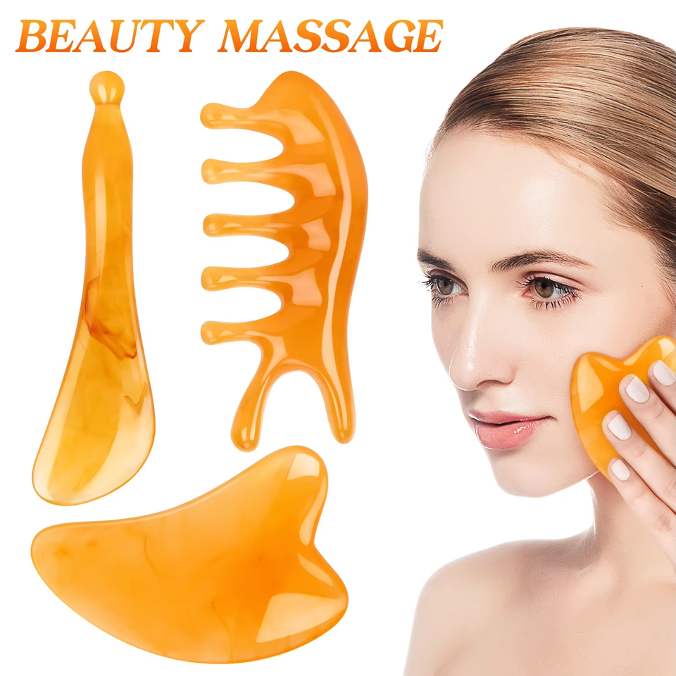 Resin Guasha Massage Board Body Meridian Scraping Scalp Massage Comb ...