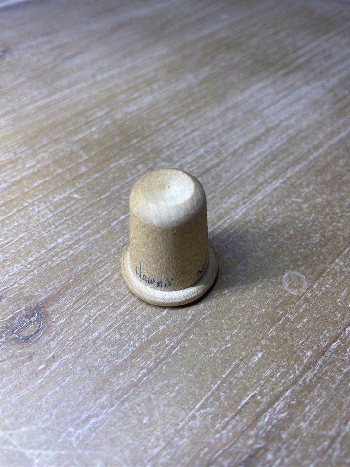 Vintage Hand Painted Floral Wooden Thimble | eBay