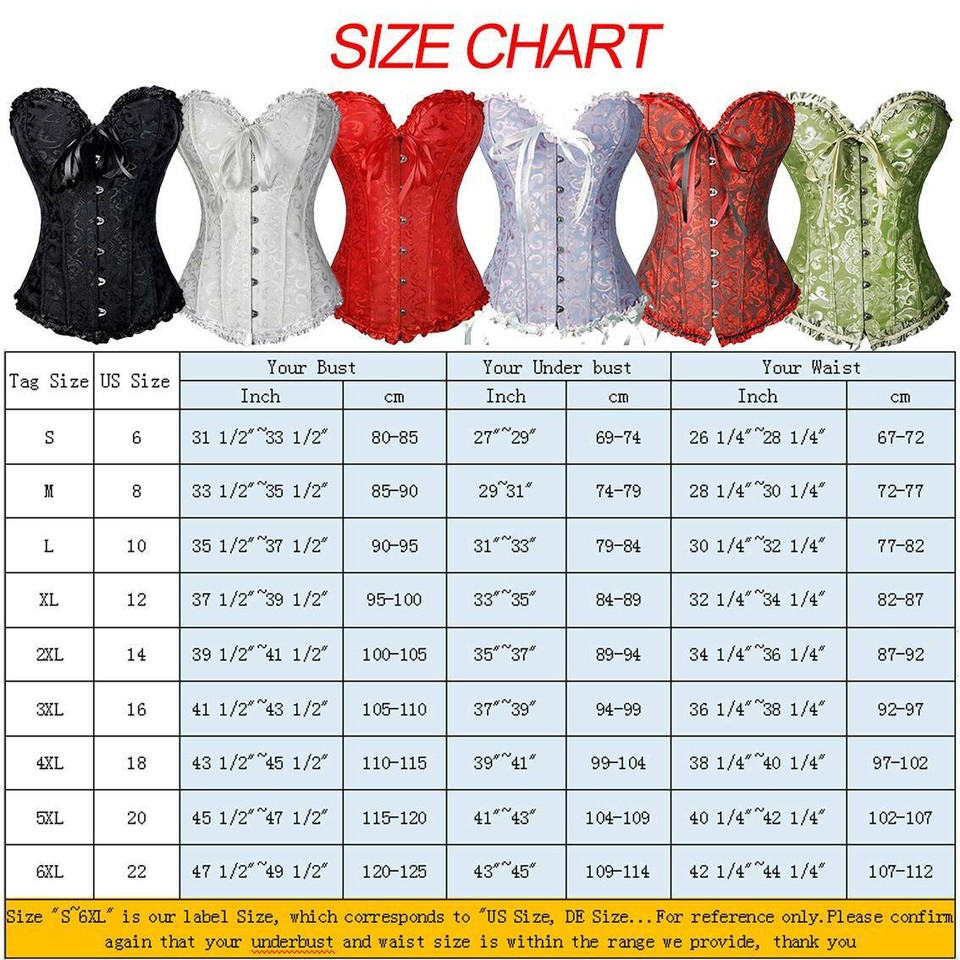 Women‘s Black Waist Training Corset Steampunk Gothic Basque Bustier ...