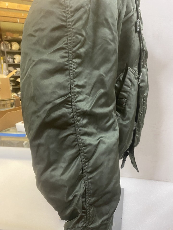 Vintage 1971 USAF Heavy Flight Jacket N-2B with coyote Fur Hood Size ...