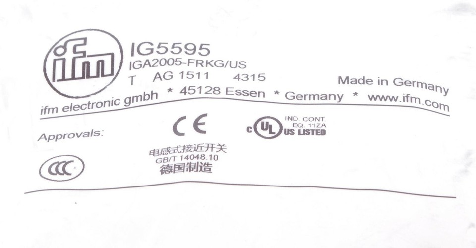 IFM IG55595 IGA2005-FRKG/US ! NEW ! | eBay