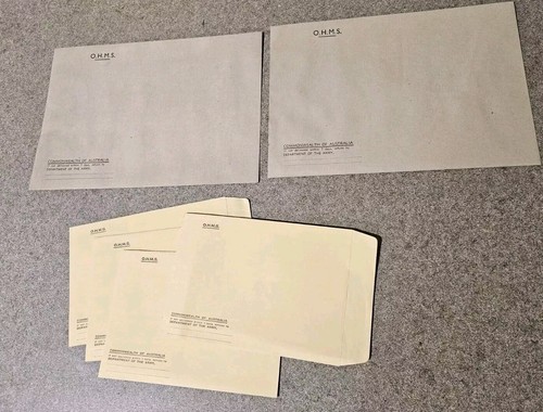 VINTAGE AUSTRALIAN ARMY MAIL ENVELOPE LOT, OHMS ENVELOPES DEPARTMENT OF ...