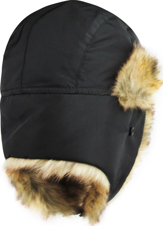 Solid Aviator Trapper Hat Winter Ski Cap Faux Fur | eBay