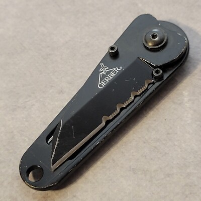 Gerber Knife Ridge Money Clip Frame Lock Black Combination Edge ...