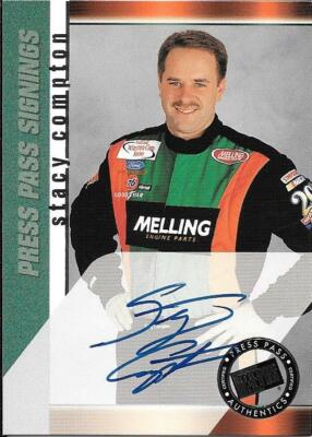 Stacy Compton NASCAR Autographed / Signed Press Pass Trading Card 2000 ...