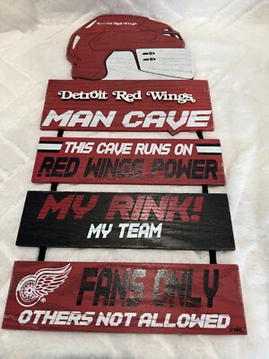 Detroit Red Wings Wooden Man Cave Sign. Wall Graphic. New With Tags ...