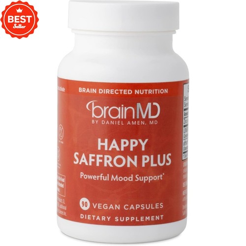 Happy Saffron Plus - 90 Capsules With Saffron Flower Extract- Vegan ...