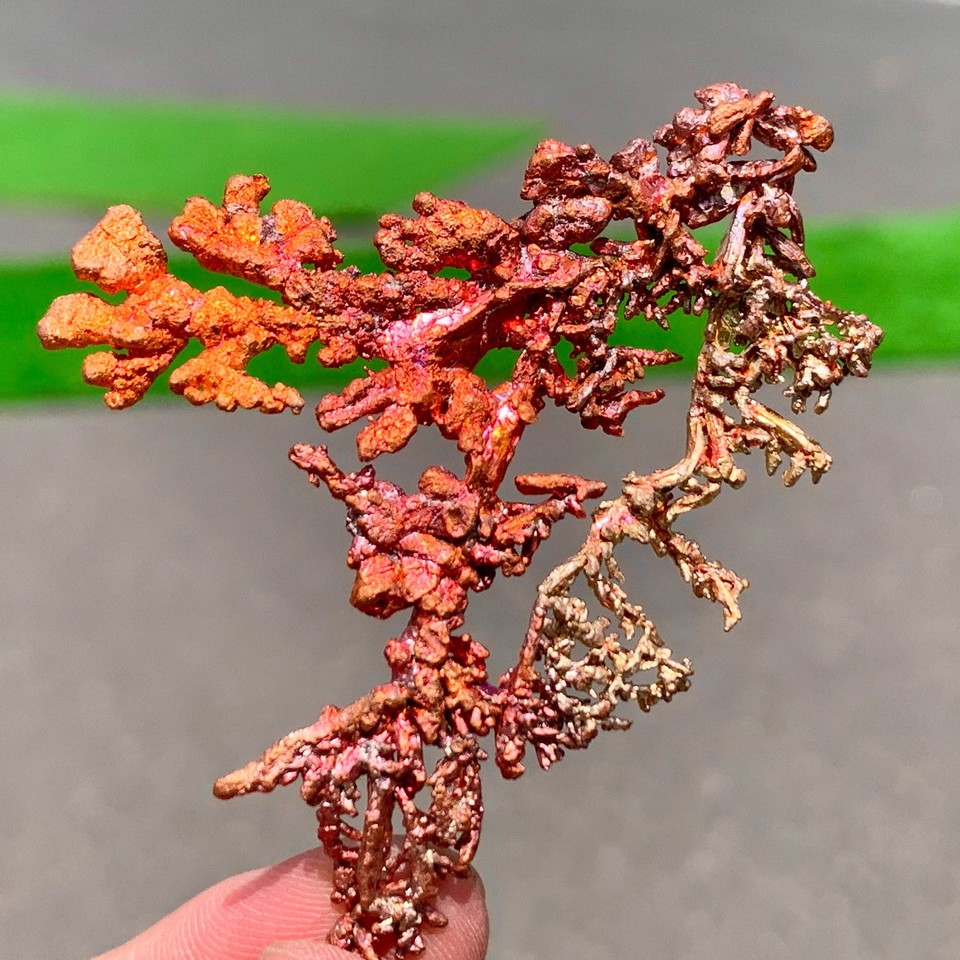 17G Rare!!! iridescent Native Copper crystal mineral specimen | eBay