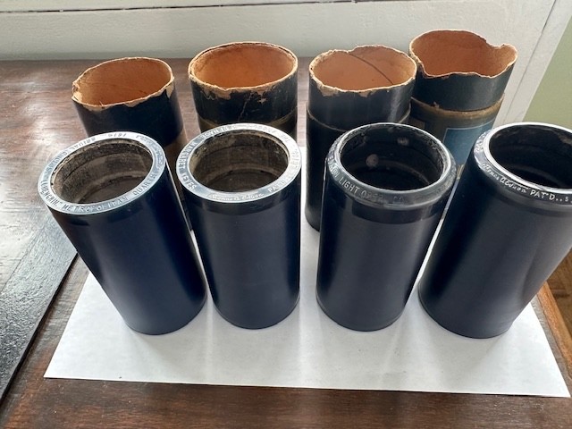 Edison Cylinder- 4 Blue Amberol cylinder records and cases - 4 min each ...
