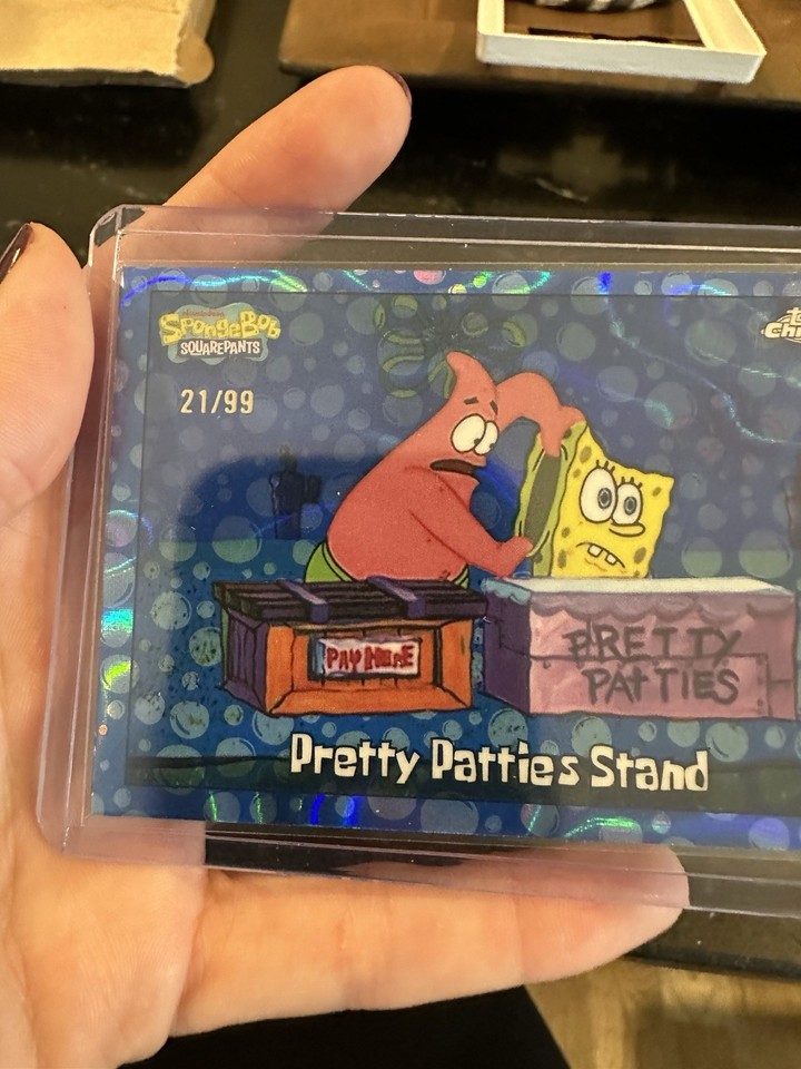 Topps SpongeBob Patrick Pretty Patties stand bubble Refractor /99 | eBay