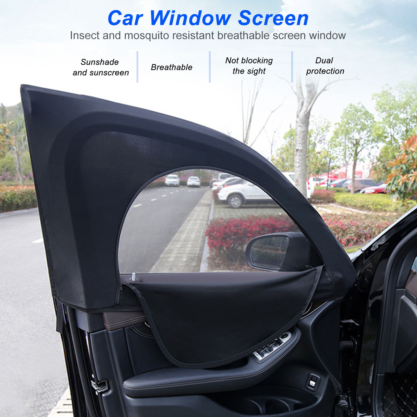 2pcs Car Window Shades Breathable Car Window Screen Sunscreen J4H8 | eBay