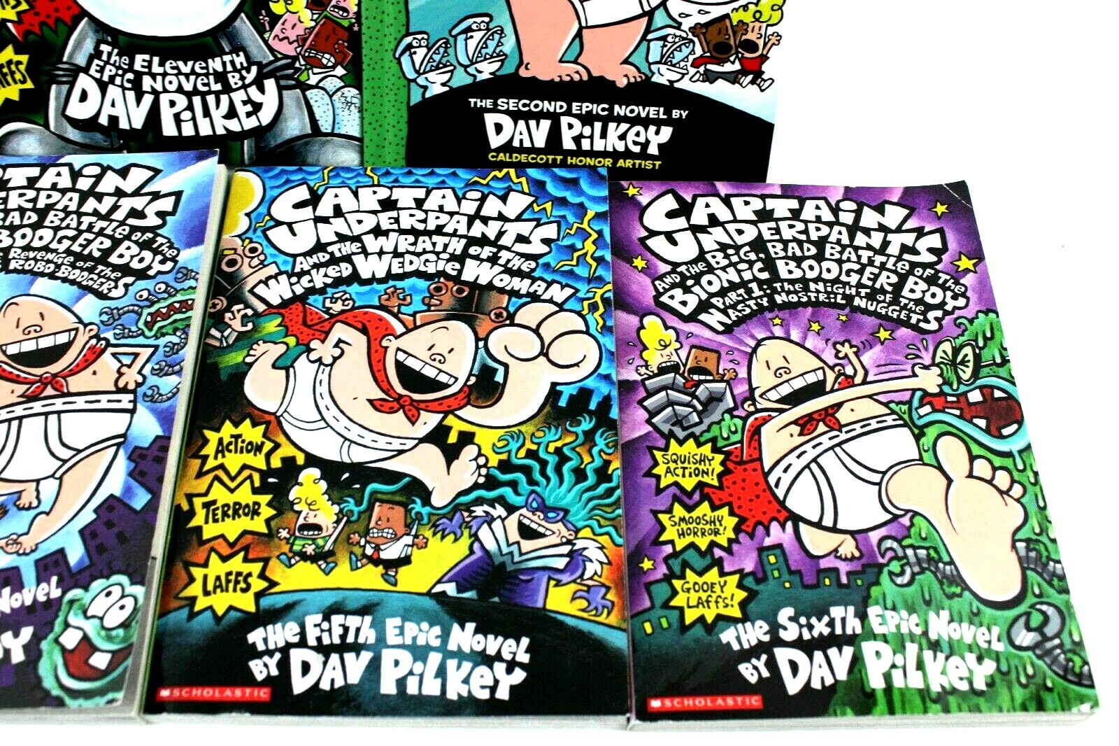 Lot of 7 - CAPTAIN UNDERPANTS Book Set Epic Novel Dav Pilkey Hardcover ...