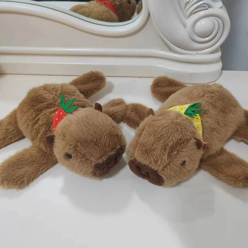 Lovely Capybara Animal Slap Snap Wrap Wristband Bracelet Plush Stuffed ...