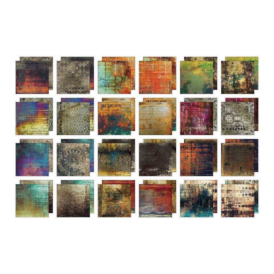 Tim Holtz Idea-ology ABANDONED Paper Stash 8x8- 24 Sheets - NEW Limited ...