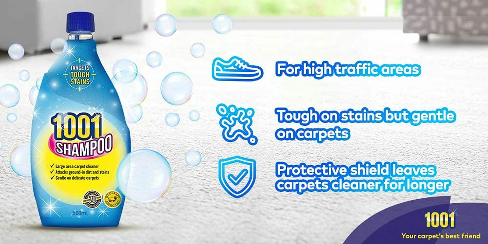 1001 Carpet Shampoo Hand Cleaner Solution Deep Clean Dirt & Stain ...