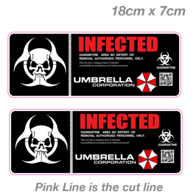 Resident Evil Umbrella Corporation INFECTED Sign Resident Evil Sticker ...