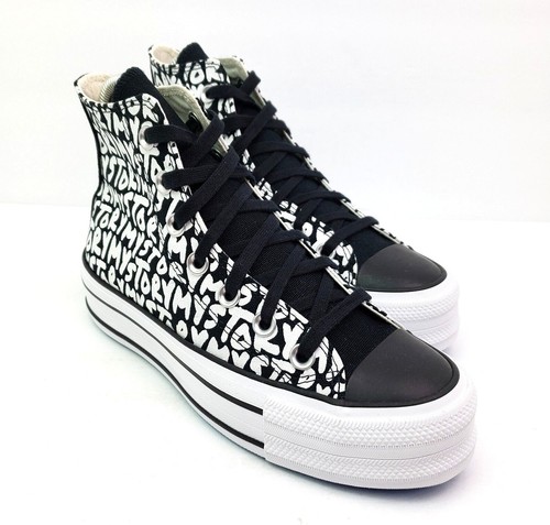 Converse CTAS Double Stack Lift Hi Womens Sz 5 Black My Story Platform ...