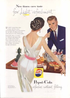 Pepsi New times taste for Light refreshment ad 1957 | eBay