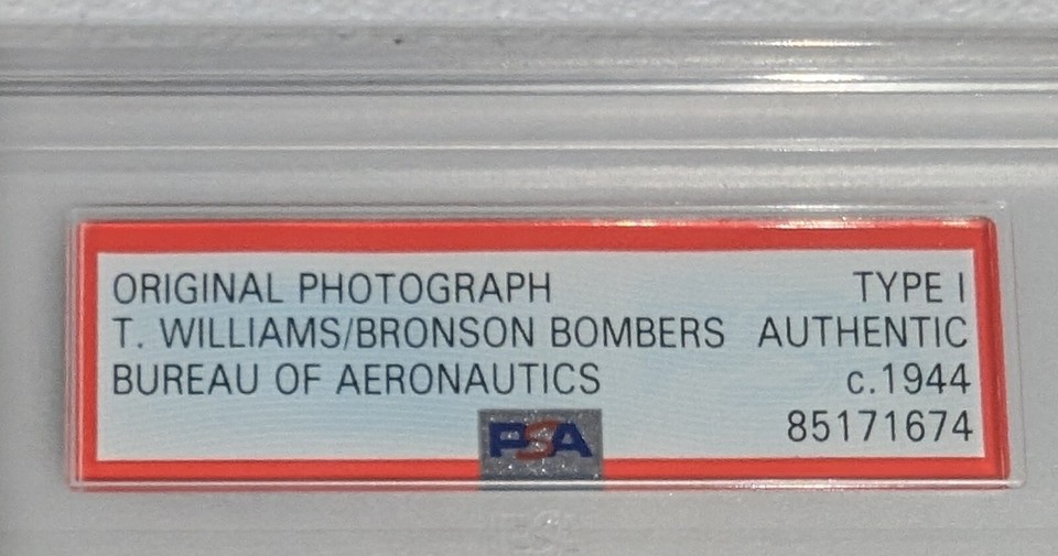 Ted Williams - PSA Type 1 Photo - Bronson Bombers - 1944 Rare Wartime ...