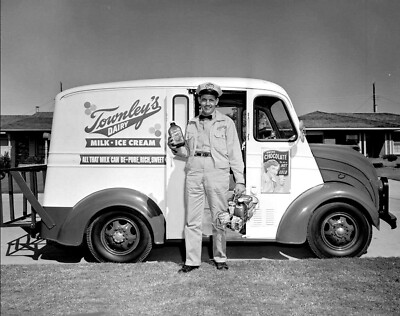 1953 MILK DELIVERY TRUCK & DRIVER Retro 1950s Poster Photo 8x10 | eBay