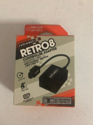 NEW Retro-Bit NES RETRO 8 CONTROLLER ADAPTER FOR NES CLASSIC WII WII U ...