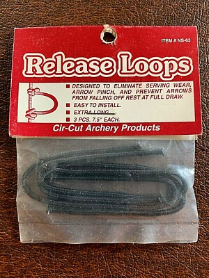 Cir-Cut Archery Products 7 1/2" Release Loops Black Bowstring Loops - 3 ...