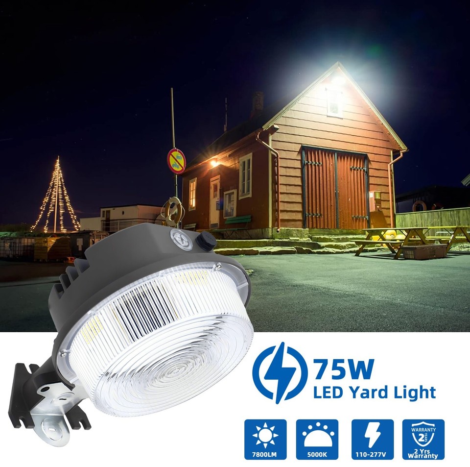 75W LED Barn Light, 7800 Lumen 5000K Daylight White Commercial Street ...