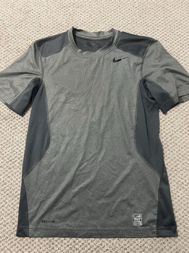 Men’s Nike Pro Combat Dri Fit Fitted Shirt Gray Shirt Small | eBay
