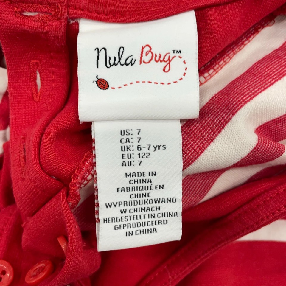 Nula bug, Kleid, Größe: 122, Rot/Weiß, Baumwolle/Elasthan/Polyester ...