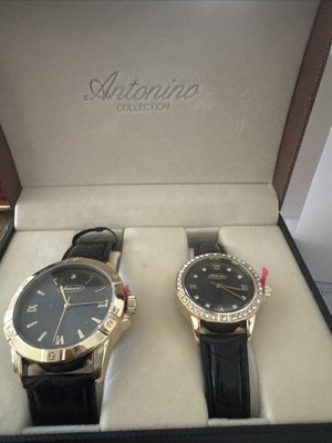 ANTONINO COLLECTION SILVER TONE HIS & HERS WRIST WATCHES HERS WITH ...