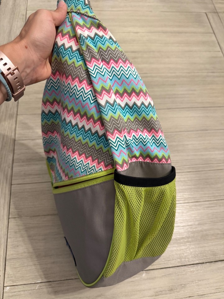 kavu rope sling bag crossbody backpack, chevron pattern, multicolored ...