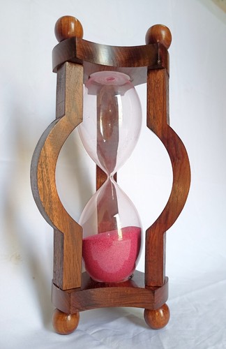 Wooden Sandglass Hourglass Sandtimer Sand Glass 30 Minutes Décor Gift ...