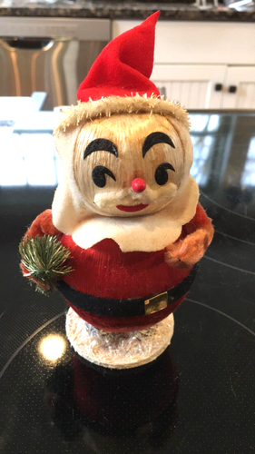 Vintage MCM Christmas Satin Table top Santa Claus Ball Decoration 6 ...