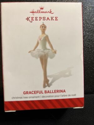Hallmark Christmas Ornament Graceful Ballerina 2014 White Tulle Tutu ...