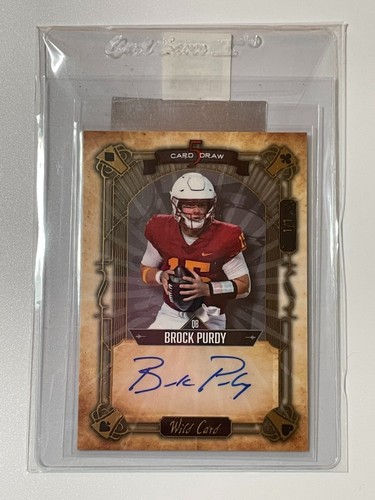 BROCK PURDY AUTOGRAPH AUTO 1/1 RARE GOLD WILD CARD SUPER RARE 2022 ...