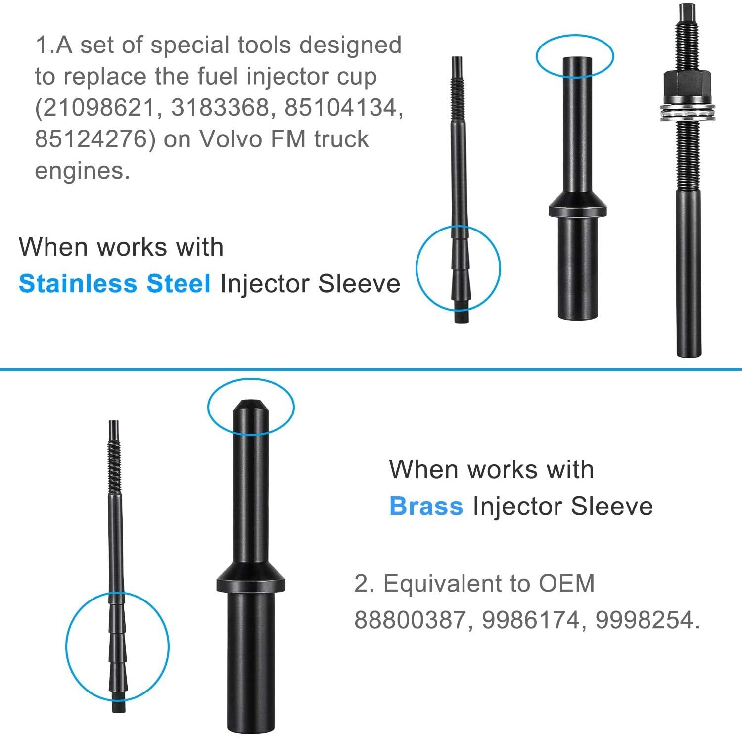 For Volvo Mack Truck Injector Nozzle/Cup/Sleeve/Tube Remover Installer ...